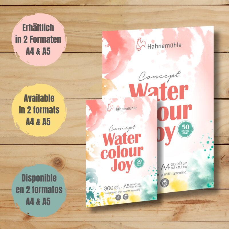 Hahnemühle Watercolour Joy Aquarellpapier mit 50 Blatt im Format A4 ...